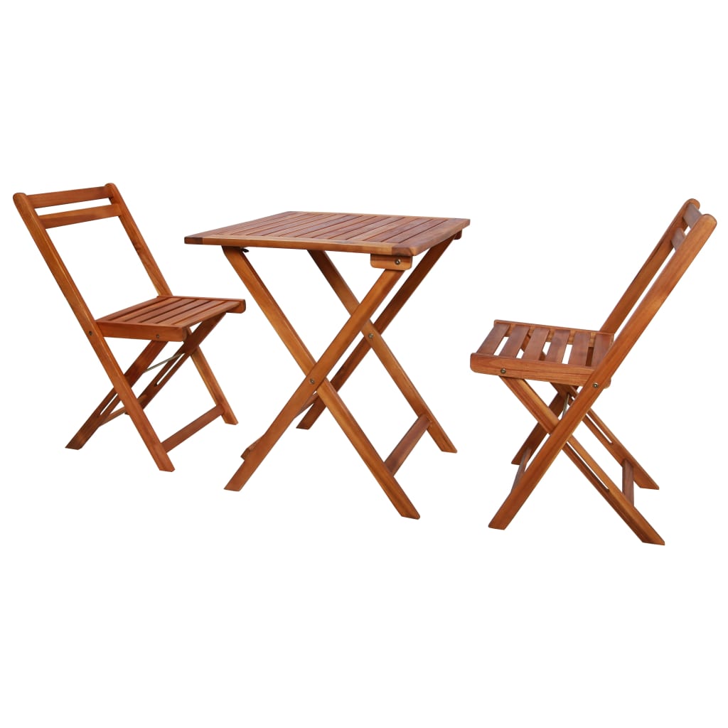 Mobilier de bistro pliable 3 pcs Bois d'acacia solide | Leroy Merlin