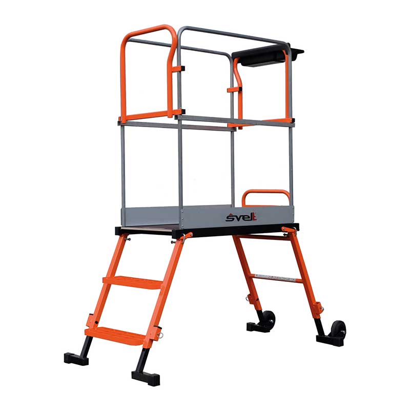 Plataforma de trabajo MOBILE de acero regulable en 7 alturas – sistema ...