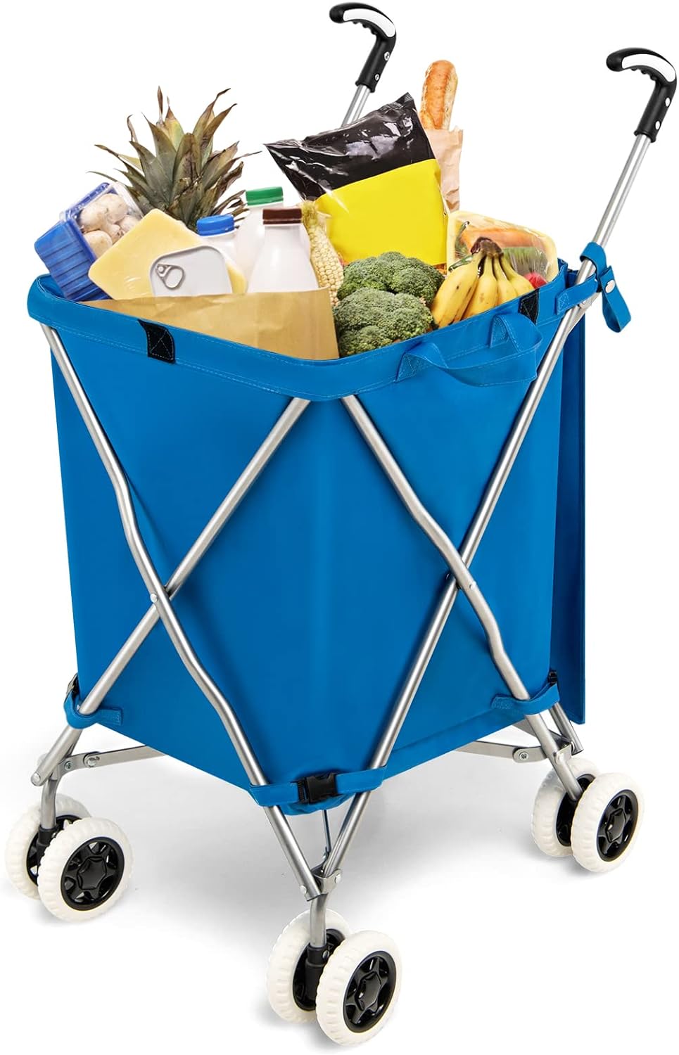 Carro de la Compra Plegable con Ruedas, Ligero con Ruedas Giratorias ...