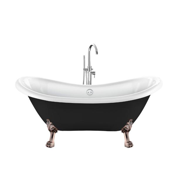 Baignoire ancienne rétro sur pieds DARLINGTON Noire 175 cm Pieds de ...