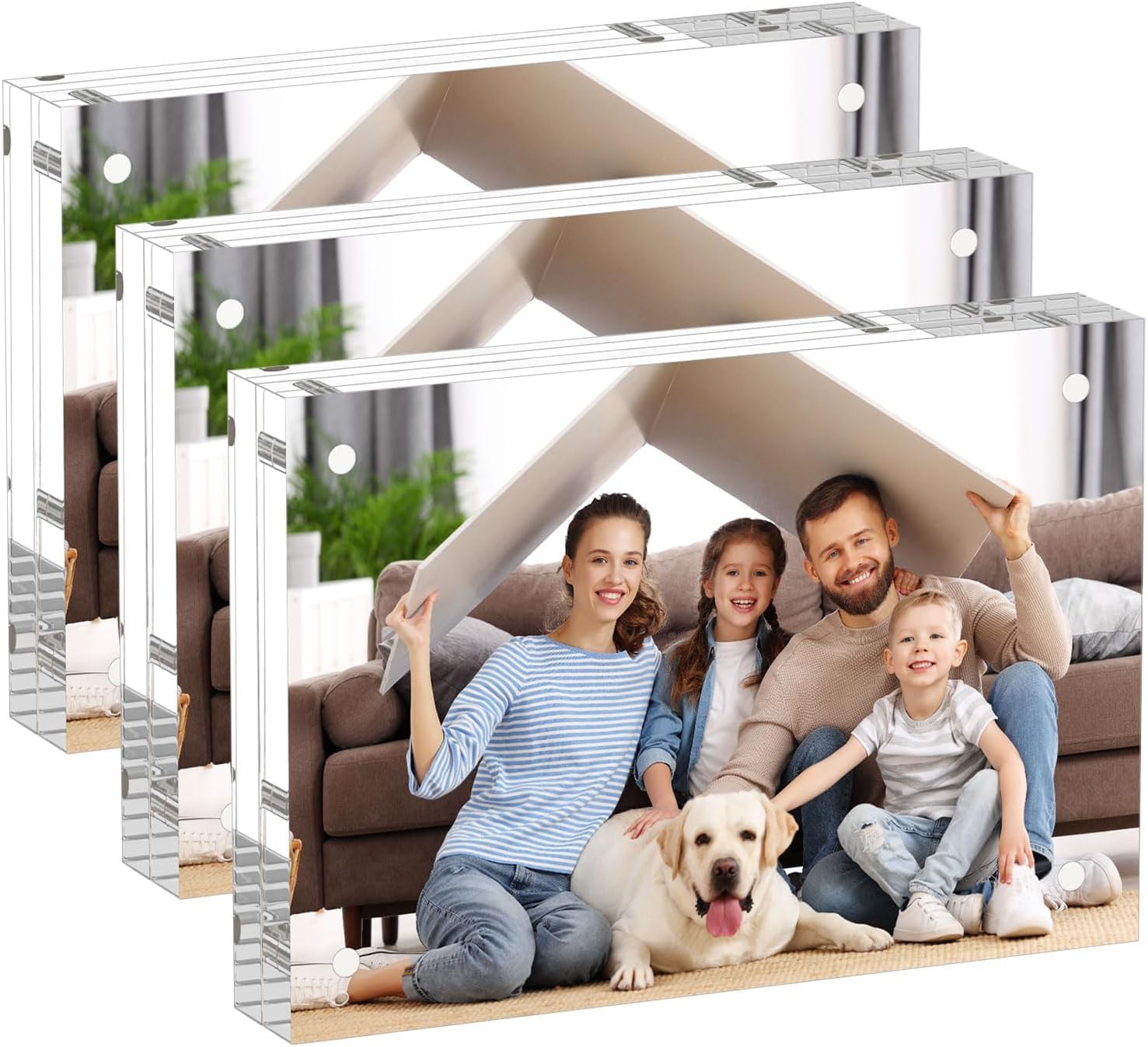 Cadre photo en acrylique 3,5 x 5 pouces, paquet de 3, cadre photo carré ...