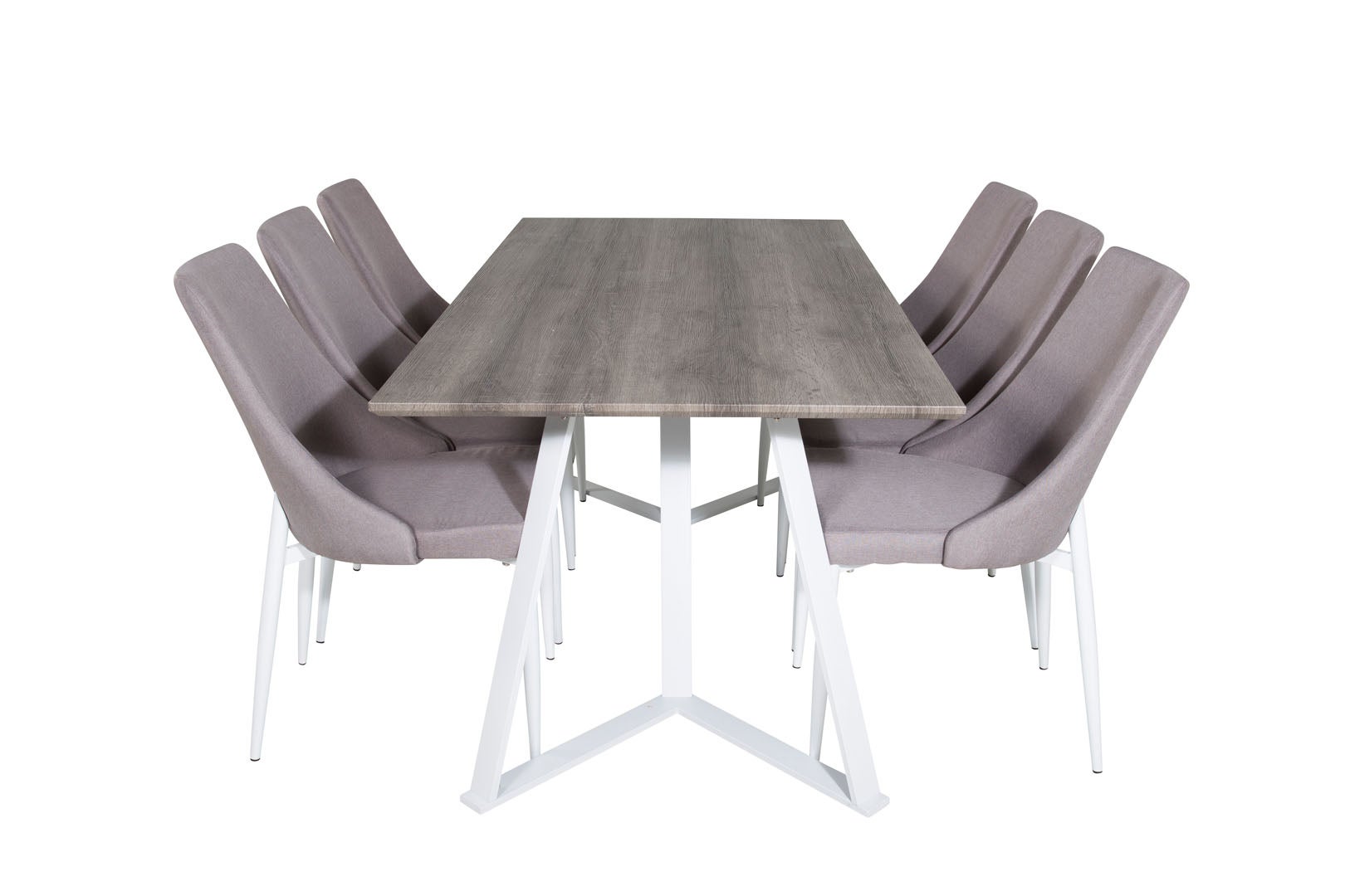 MarinaGRWH ensemble table, table gris et 6 Leone 2.0 chaises gris ...
