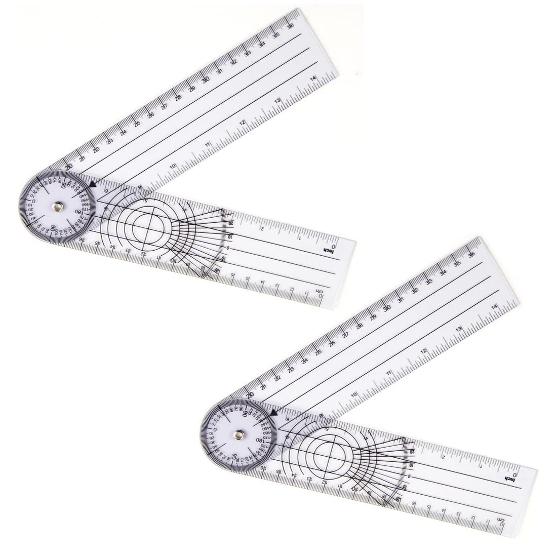 2 pcs Rapporteur de rotation à 360 degrés, goniomètre multifonction, plastique, Numérique Angle ...
