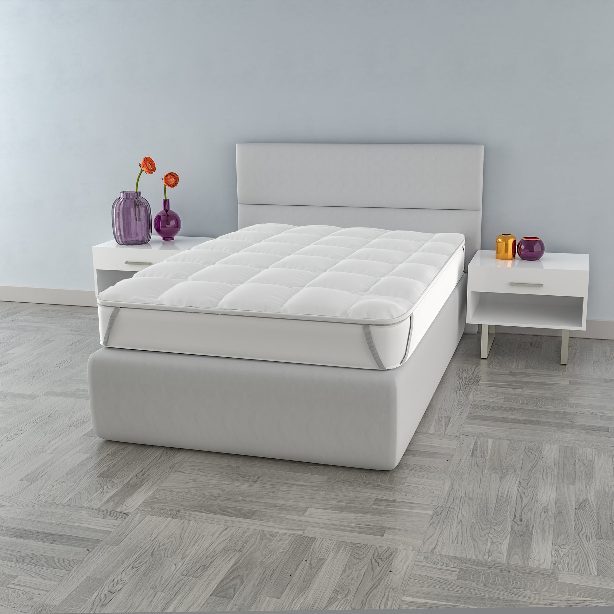 Topper Basic acolchado con elàsticos, plaza y media 120 x 195 cm ...