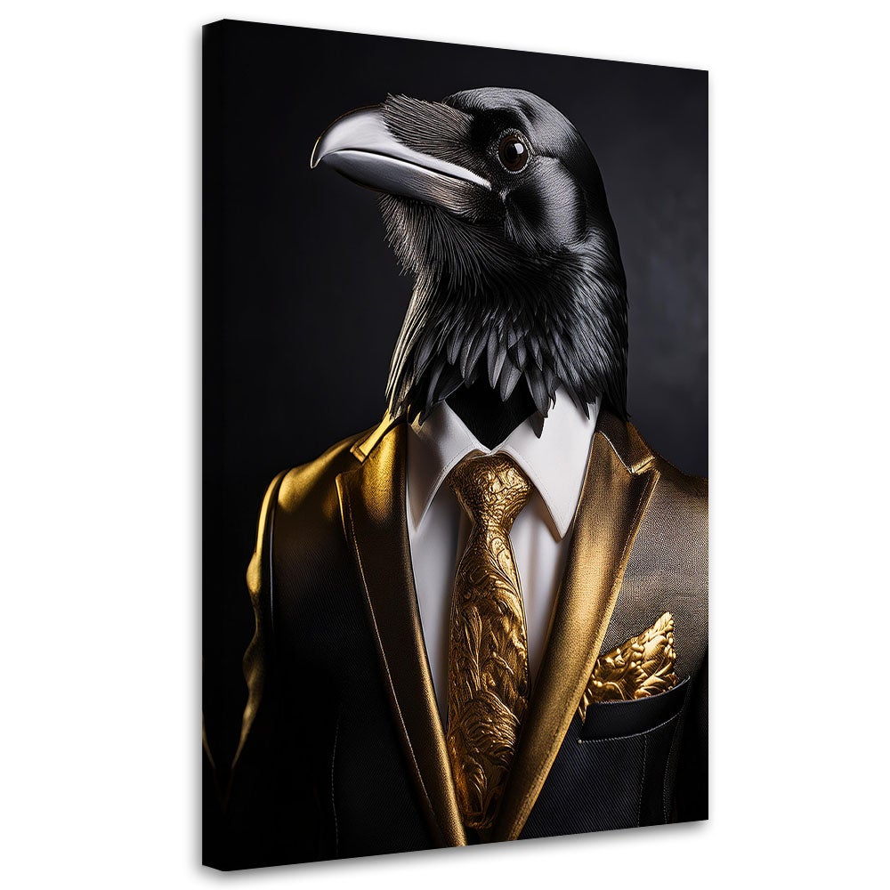 Tableau pour le salon Corbeau noir en costume 60x90 | Leroy Merlin