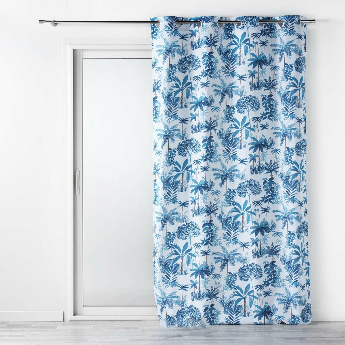 Rideau à œillets 140x260 Amazonia bleu | Leroy Merlin