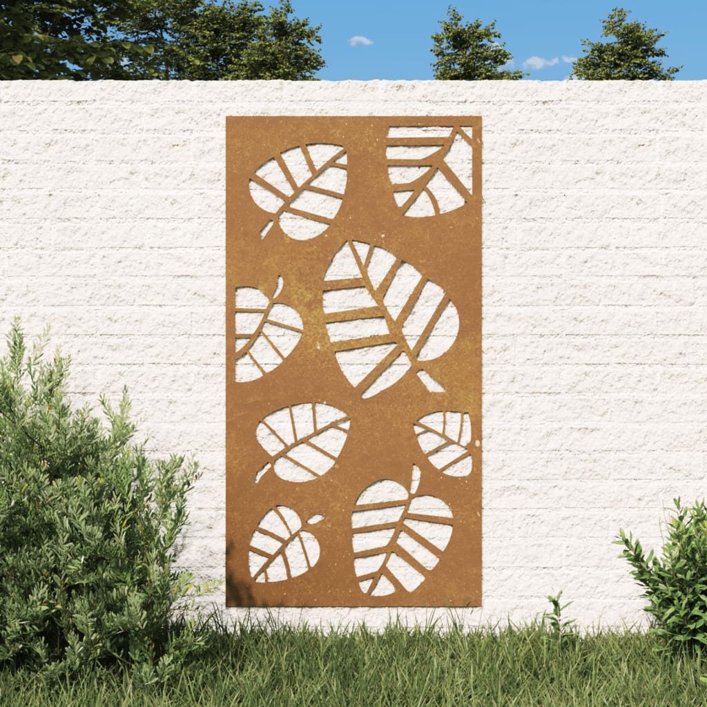 Décoration murale jardin 105x55 cm acier corten design feuille | Leroy ...