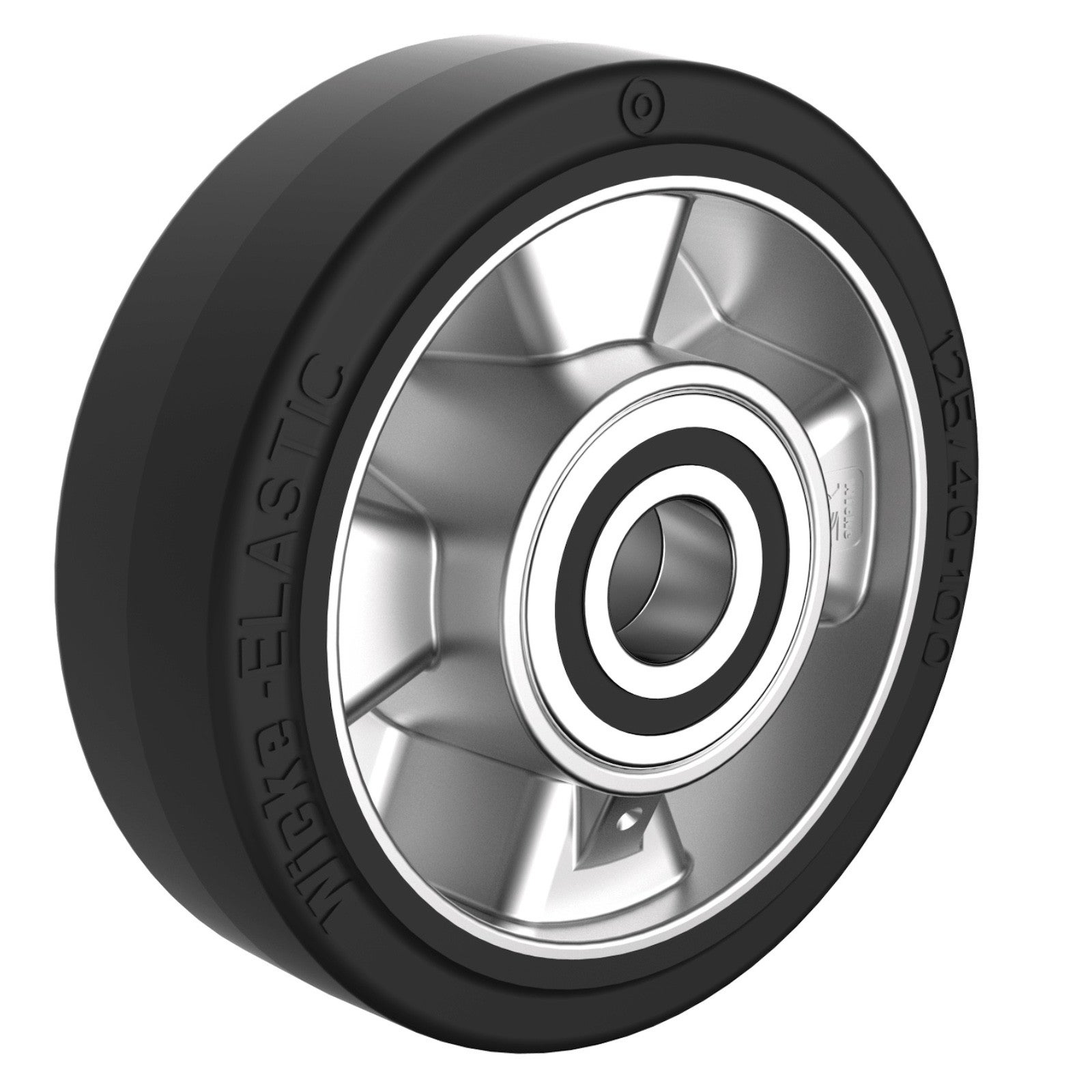 Roue caoutchouc EASYROLL® NOIR, 125 x 40 alésage 20 longueur de moyeu ...