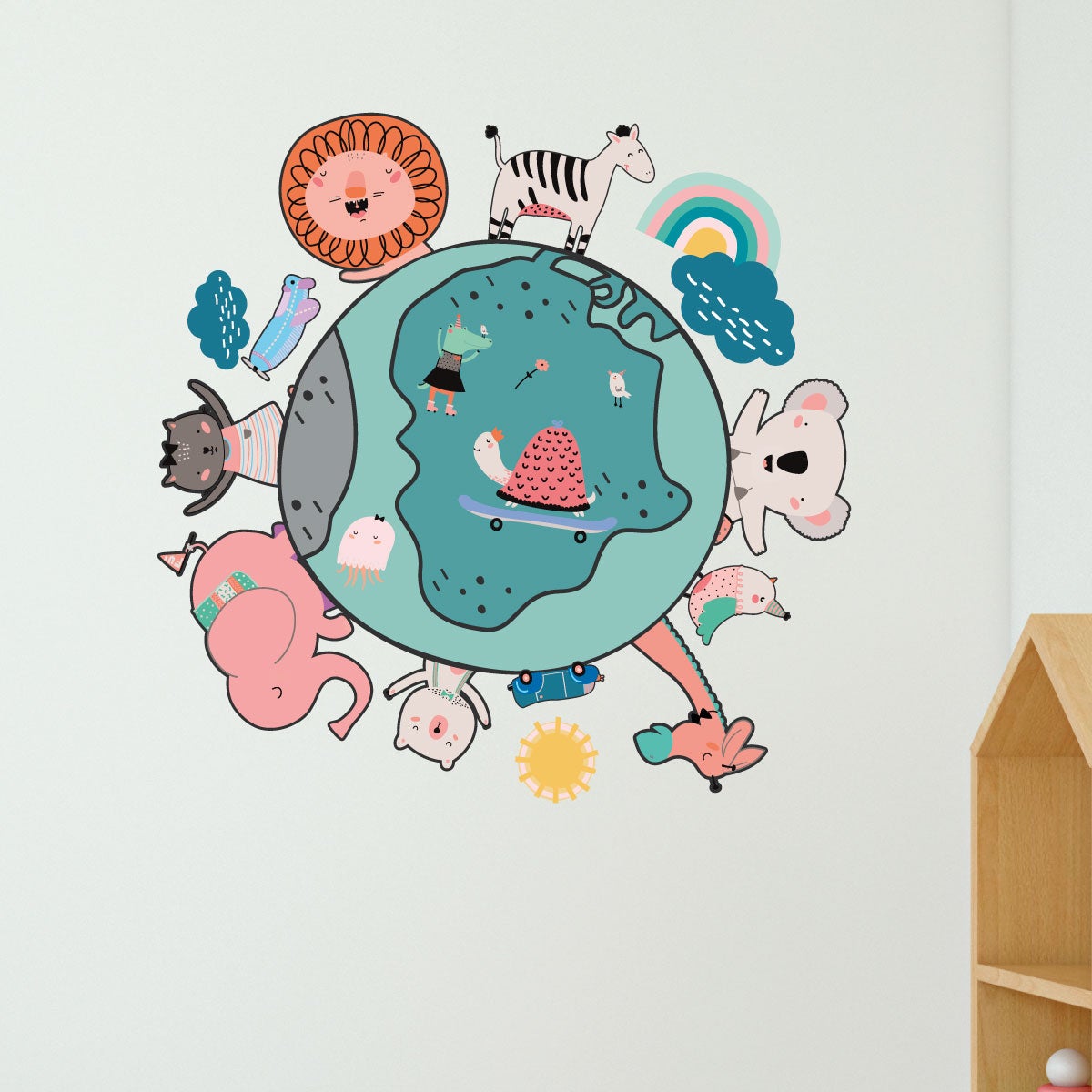 Vinilo Felices animales de la tierra - adhesivo de pared ...