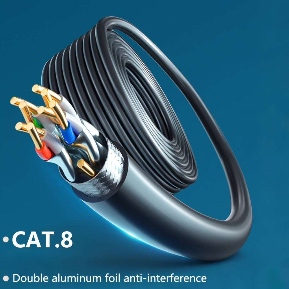 Cable Ethernet Cat 8 de 0,5 m, 40 Gbps, 2000 MHz, con conectores RJ45 ...