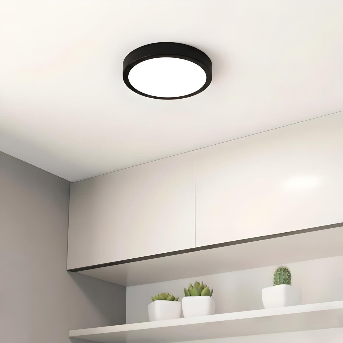 Plafón LED 24W Redondo Negro - Luz Cálida | Leroy Merlin