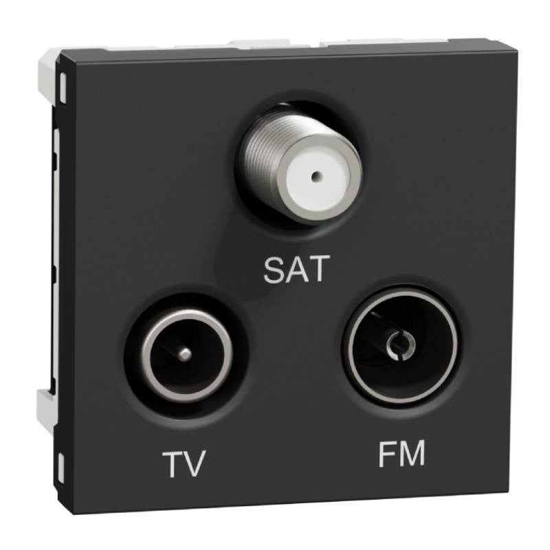 Prise FM/TV/SAT Unica - 2 modules - Anthracite | Bricoman