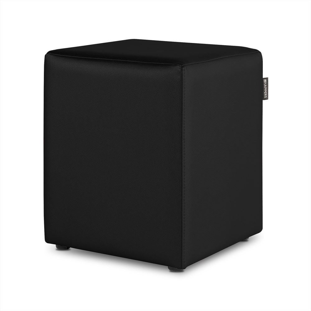 Pouf Cube Similicuir pour Extérieur ou Intérieur Noir 1 UNITÉ | Leroy ...