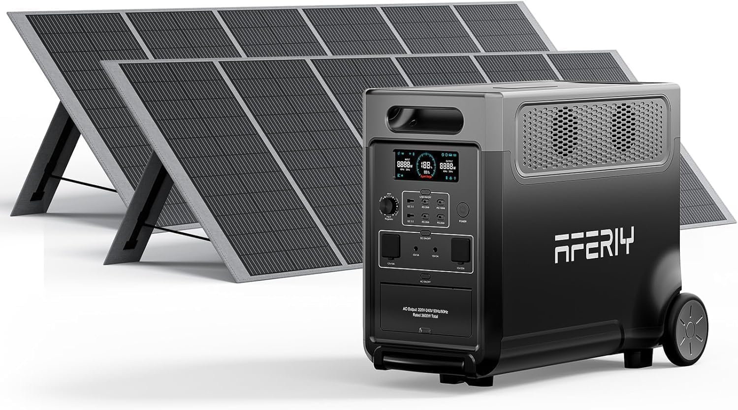 AFERIY Generador Solar 3600W 2 Paneles Solares 400W Bateria LiFePO4 ...