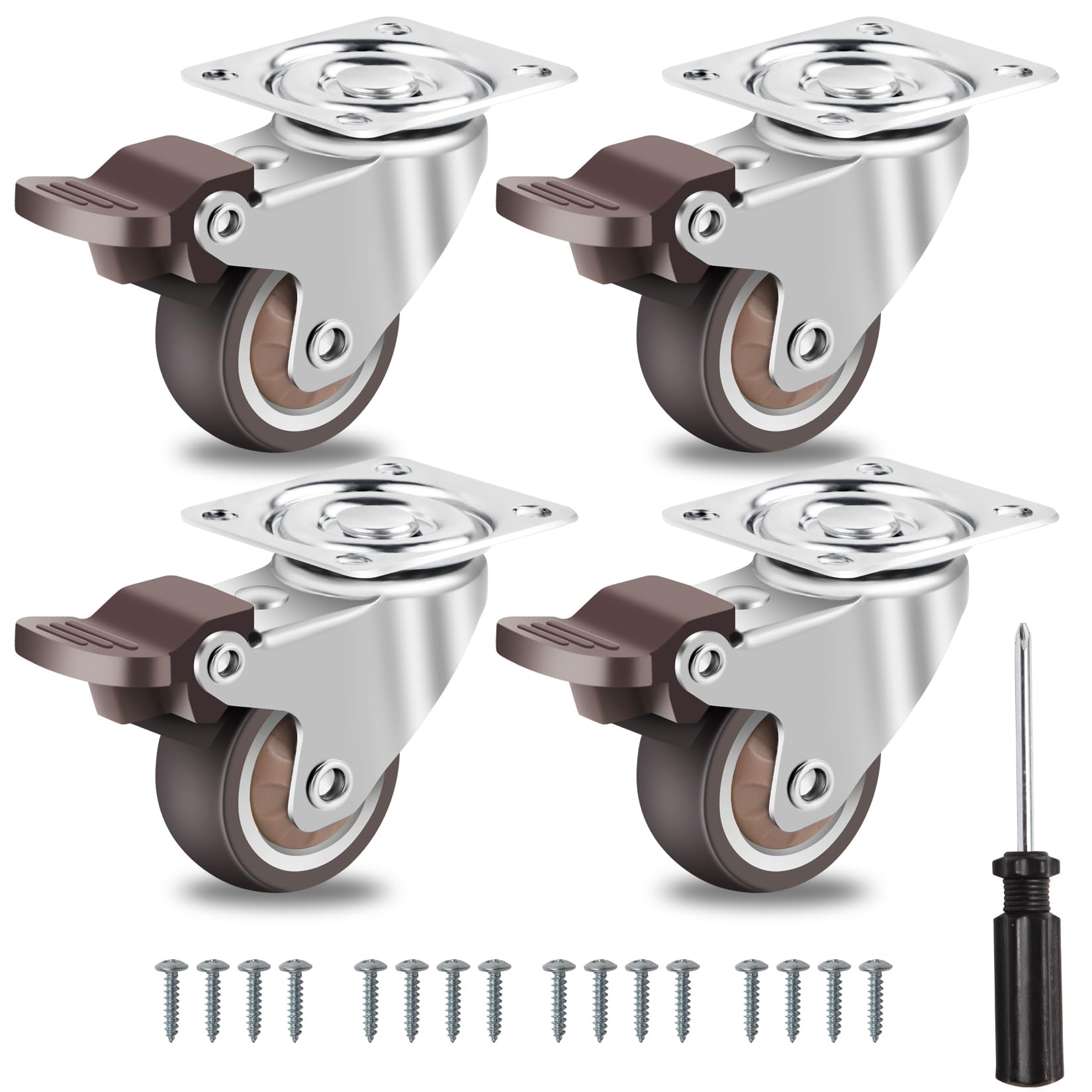 50mm Roulettes pour Meubles avec 4 Frein, Jusqu'à 270KG Roulette Charge ...