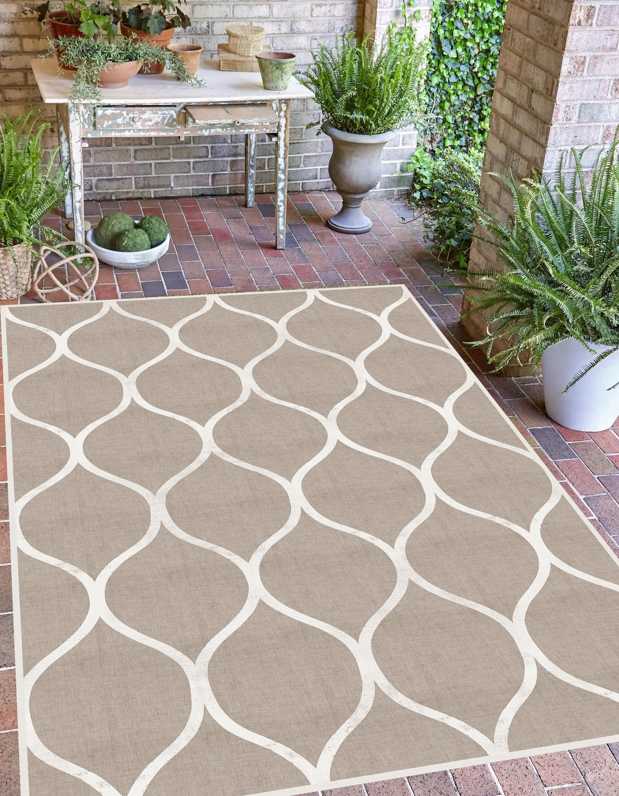 Tapis PVC intérieur/extérieur Celosía Natural 66x180 cm - PVC imprimé ...