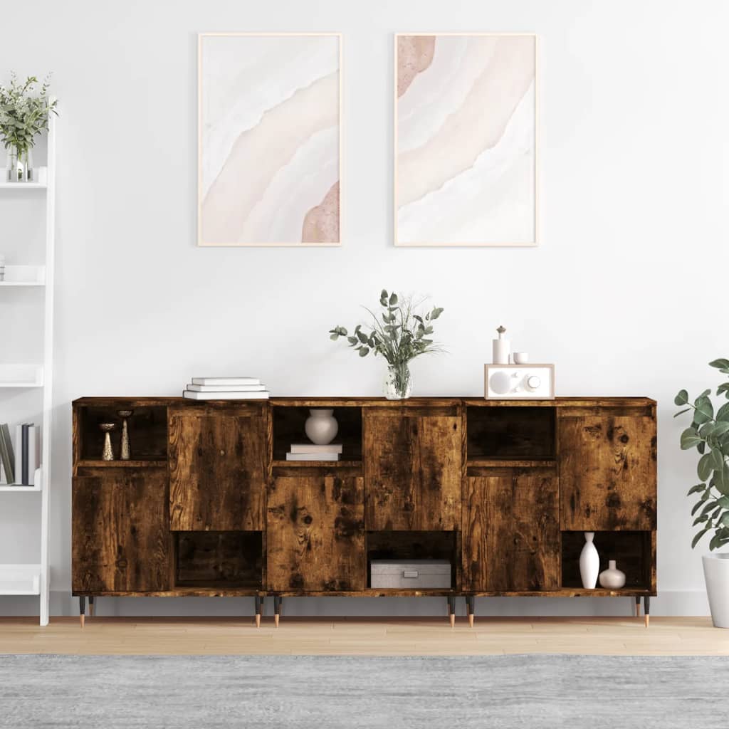 Buffets 3 pcs Chêne fumé Bois d'ingénierie | Leroy Merlin
