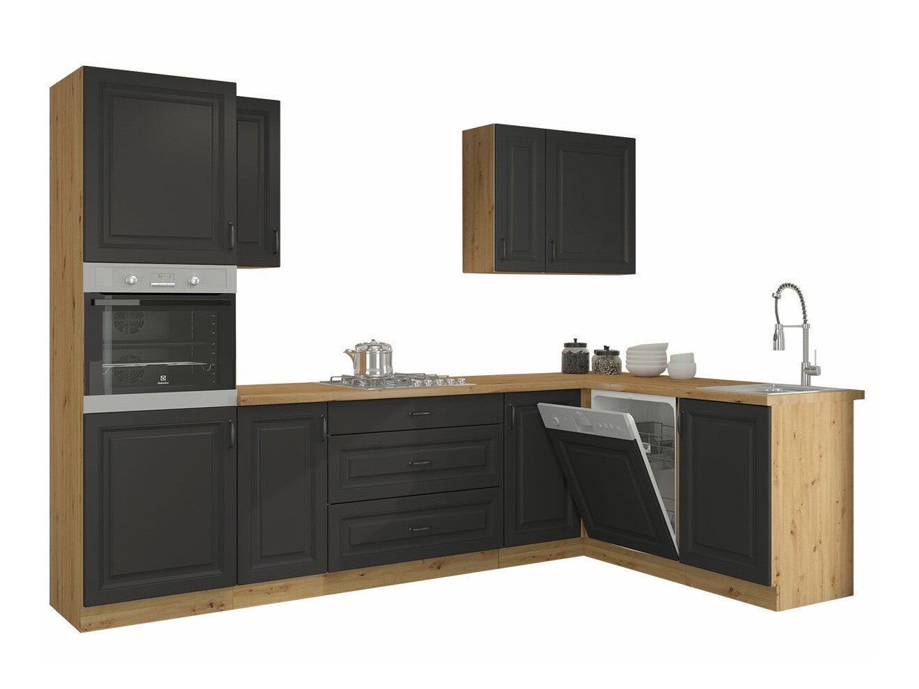 Cuisine complète modulaire Retro Grey 148, 162cm, MDF, Stratifié ...