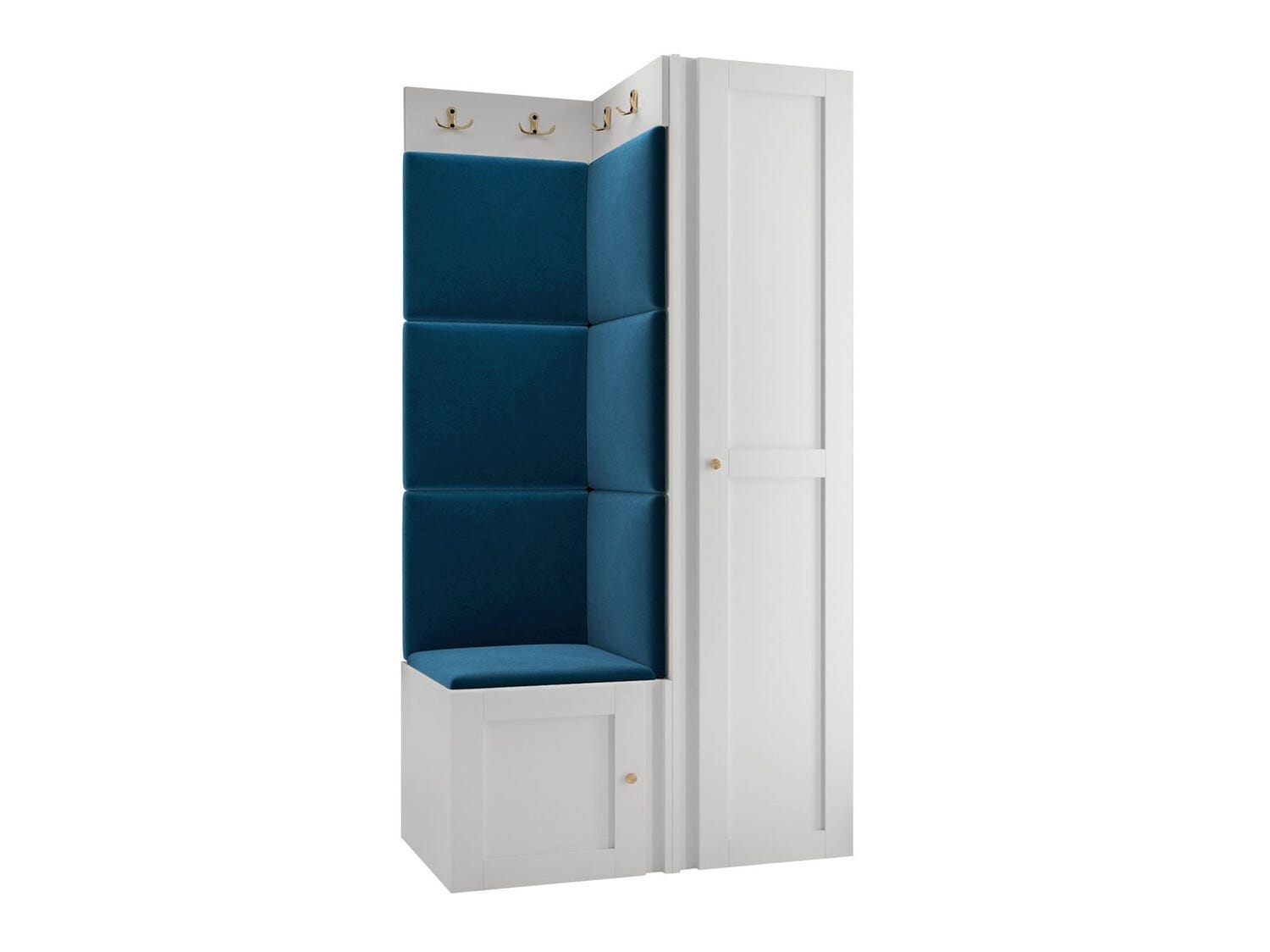 Conjunto de recibidor Hartford 381, 186x82x46cm, Azul, Blanco ... Conjunto de recibidor Hartford 381, 186x82x46cm, Azul, Blanco ...