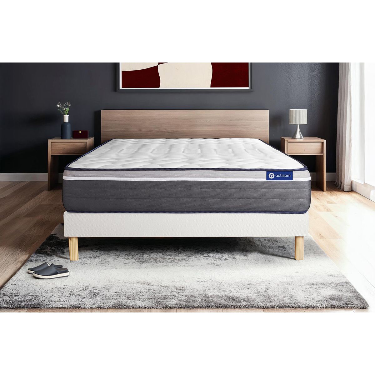 Ensemble matelas 180 x 200 cm Actilatex plus - Latex et mémoire de forme - Ep : 26 cm - Très ...