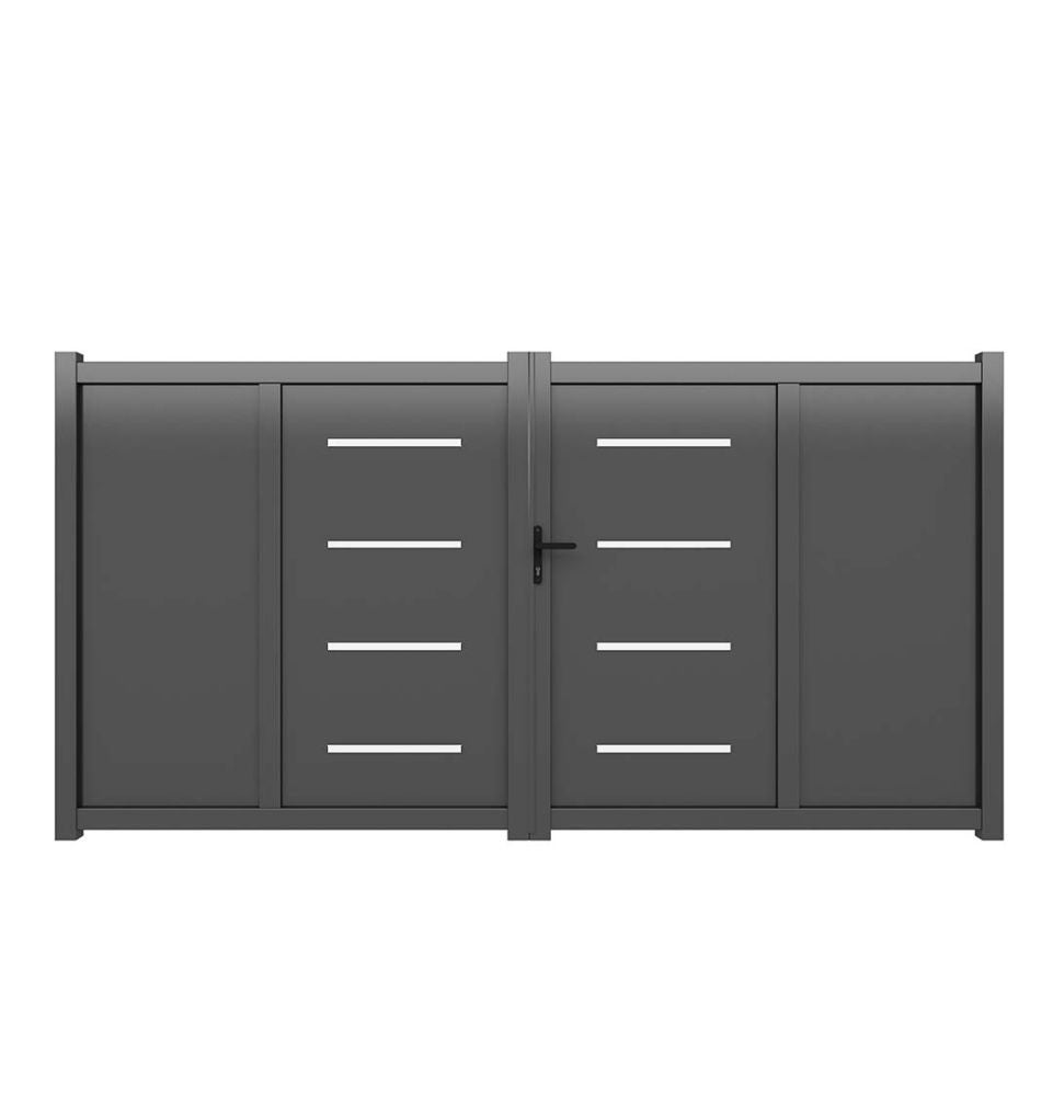 Portail ALU Lorient largeur 3m00 ou 3m50 - Ht 1m70 - Gris 1m70 Gris ...