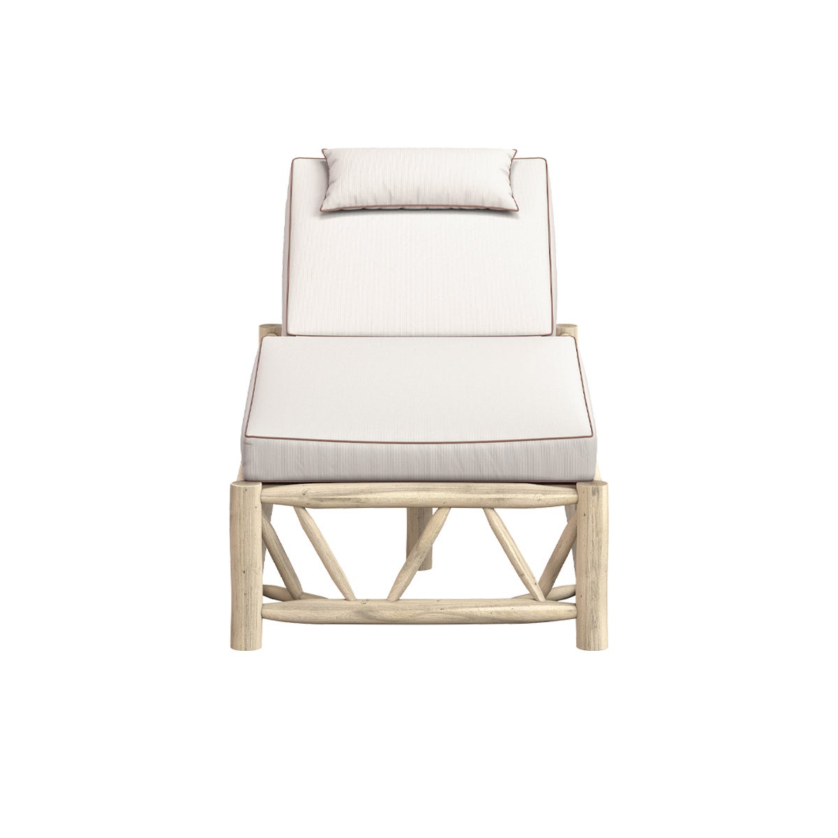 Transat en branche de teck et matelas blanc - Tika | Leroy Merlin