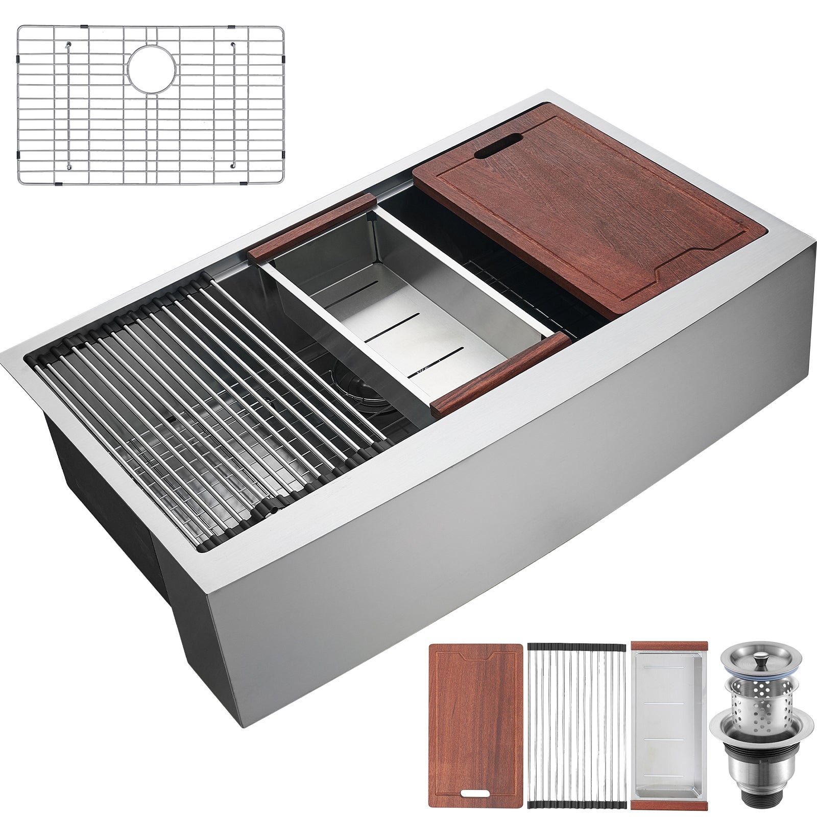 Évier cuisine Farmhouse,SucceBuy sous plan inox 304,cuve simple 36 ...