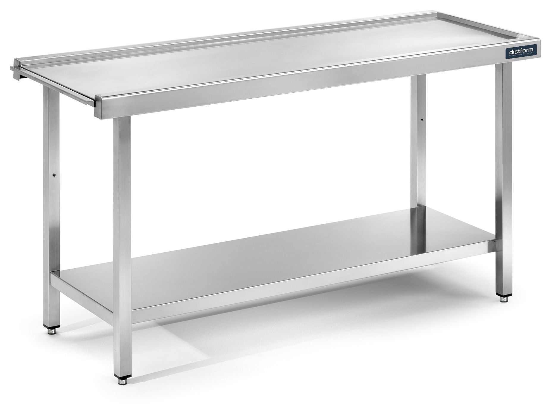Table Entrée/Sortie en Inox Centrale avec Étagère - Distform - l60- L0 ...