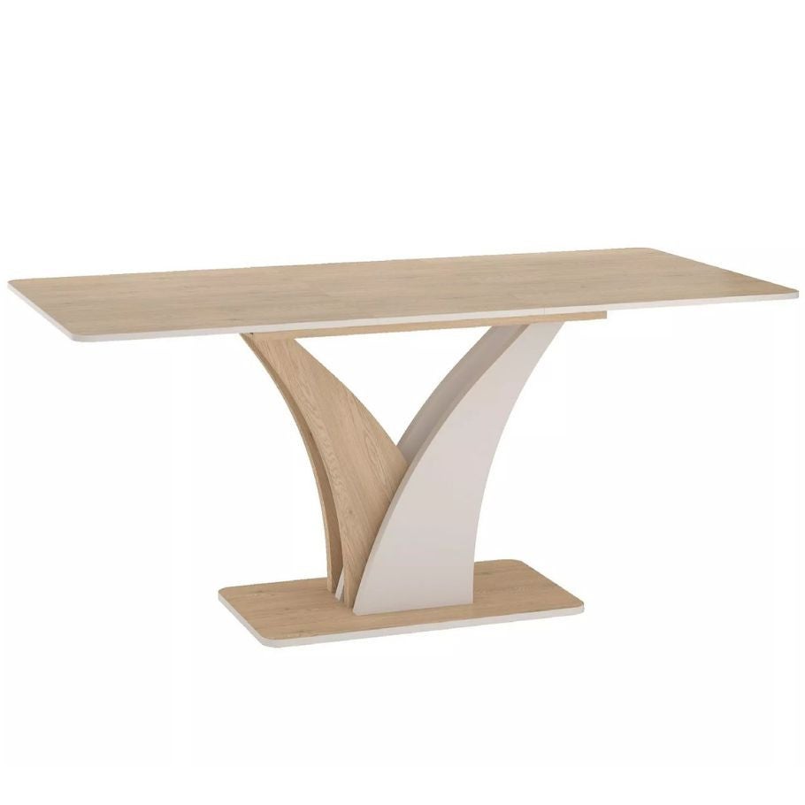 Table extensible design 8 pers bois clair cachemire 160 cm ARTEMISZ ...