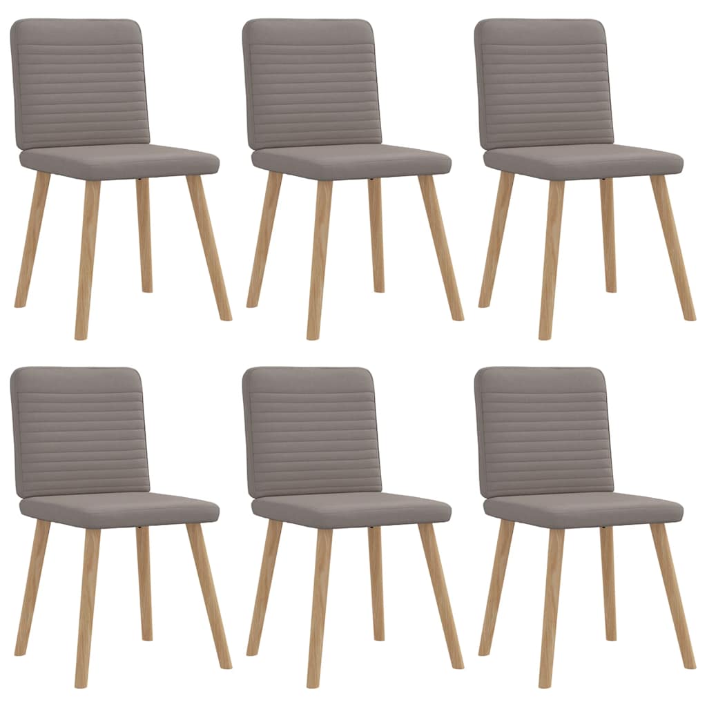 Lot de 6 Chaises à manger | Chaise de salle à manger taupe tissu ...