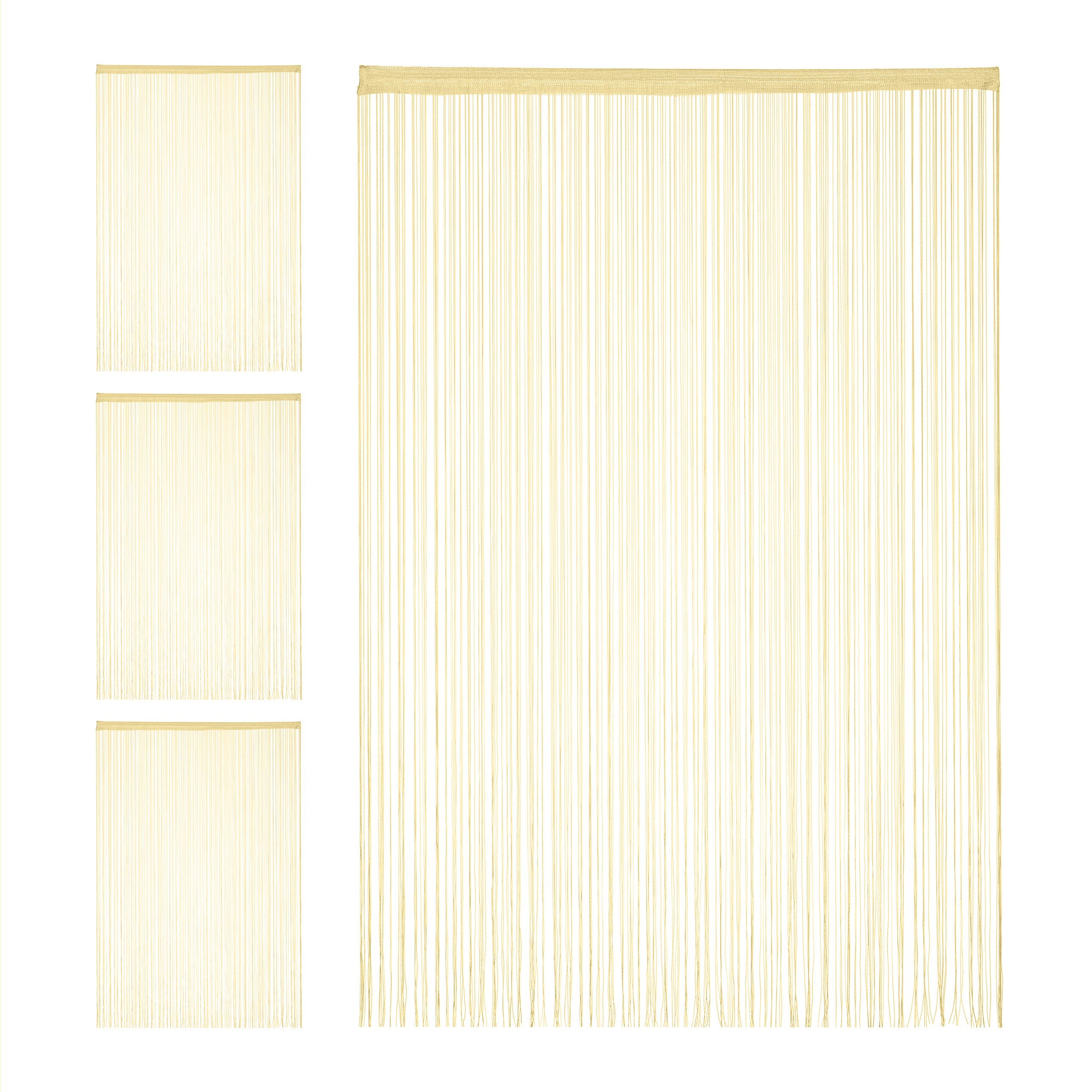 Rideau de fil avec passage tringle en lot de 4, peut être raccourci ...