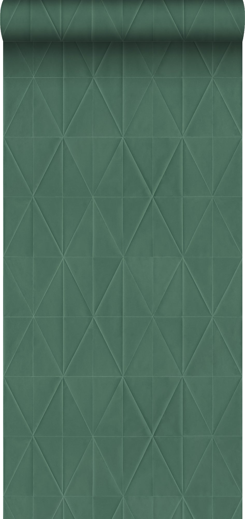 Papier peint origami vert foncé - 53 cm x 10.05 m - Origin ...