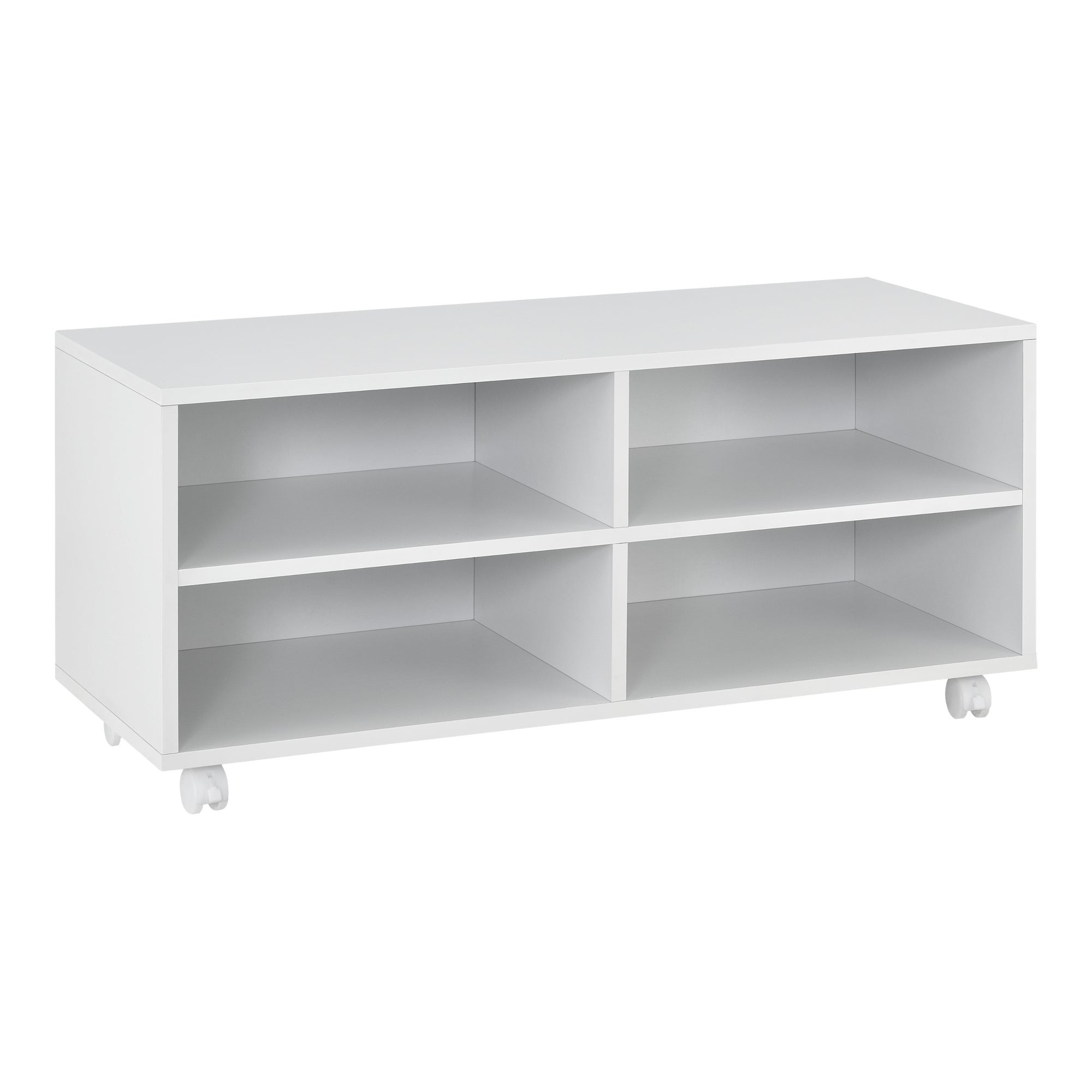 Mueble de almacenaje con ruedas 90 x 35 x 41 cm blanco mate 03_0006865 ...