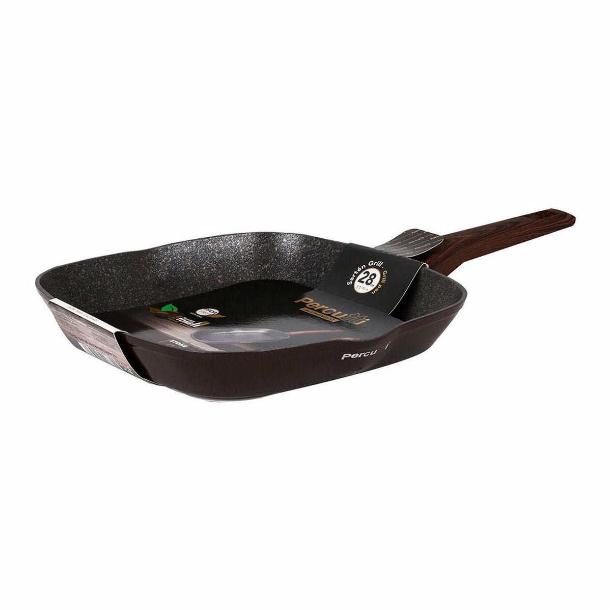 Sartén Percutti Grill Legno il Ø 28 cm (29 x 48 x 5 cm) (28 x 28 cm ...