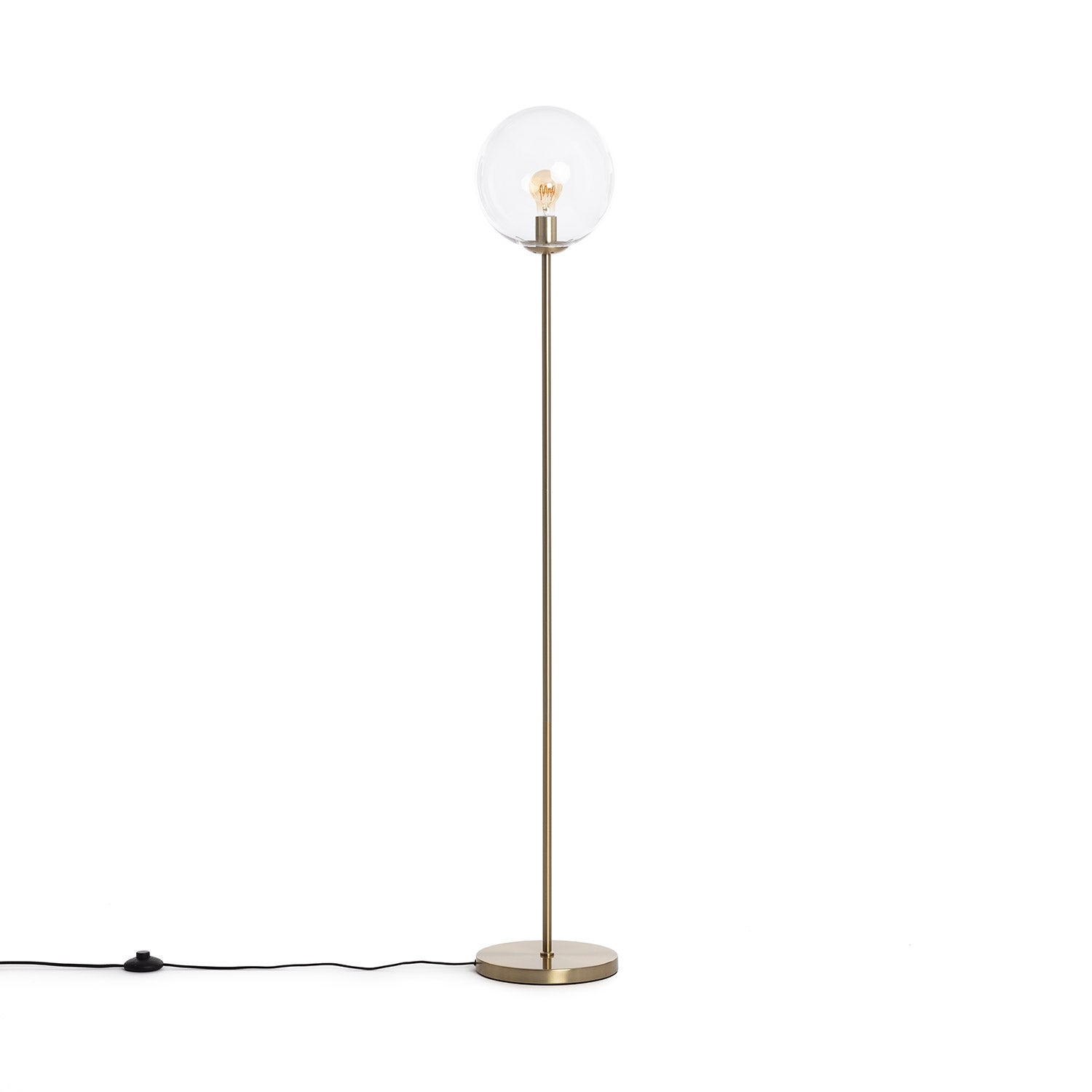 Ledkia Lámpara de Pie Metal y Cristal Moonlight Clear Transparente ...