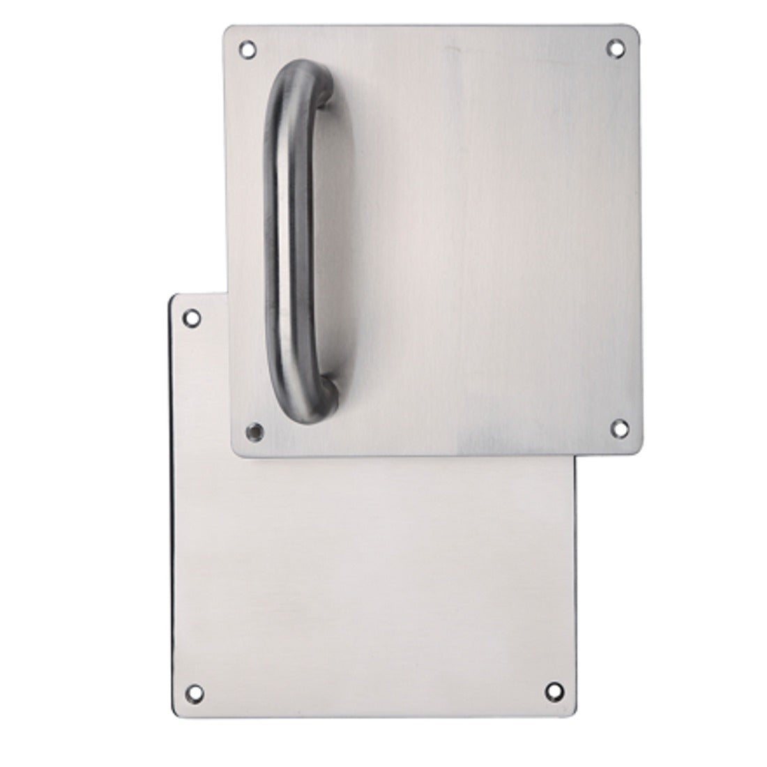 Poignée de Tirage Inox Courbe avec Plaque Carrée 170mm - Portes à Usage ...