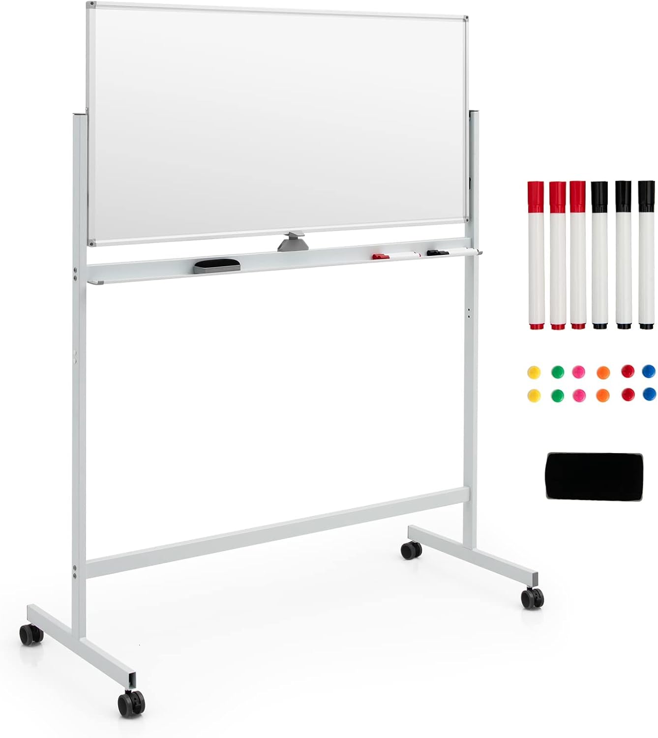 Tableau Blanc Double Face Rotatif à 360°, Tableau Blanc Effaçable à ...