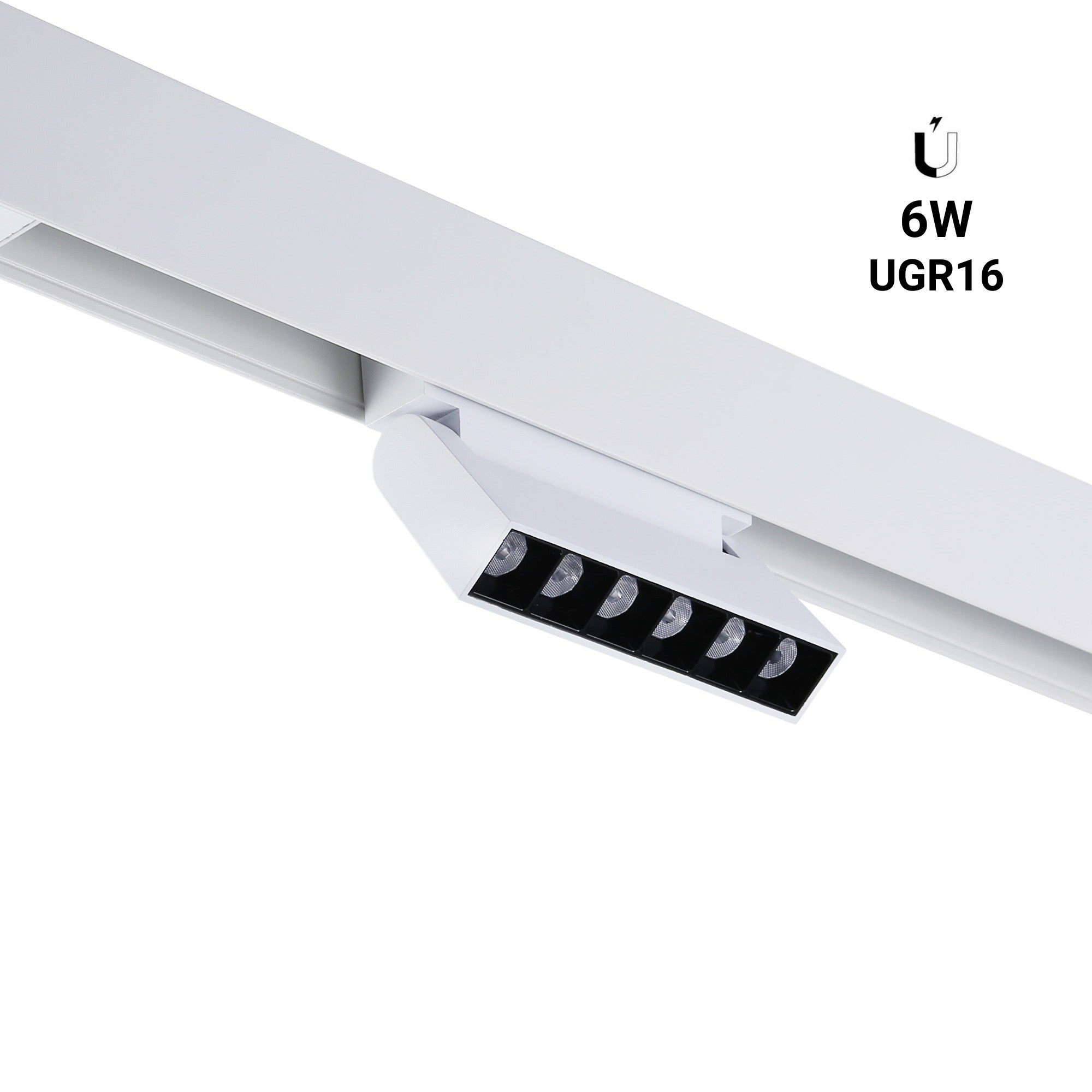 Spot LED linéaire orientable sur rail magnétique 48V - 6W - UGR16 ...