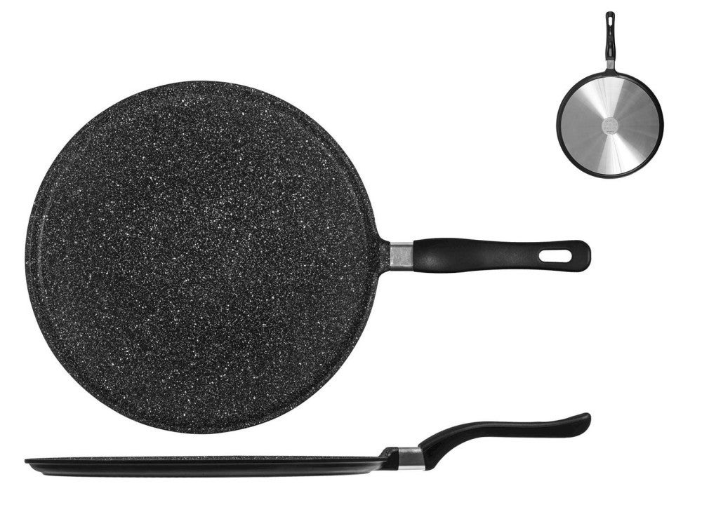 Poêle à crêpes en pierre antiadhésive H&H avec poignée en bakel, 32 cm ...
