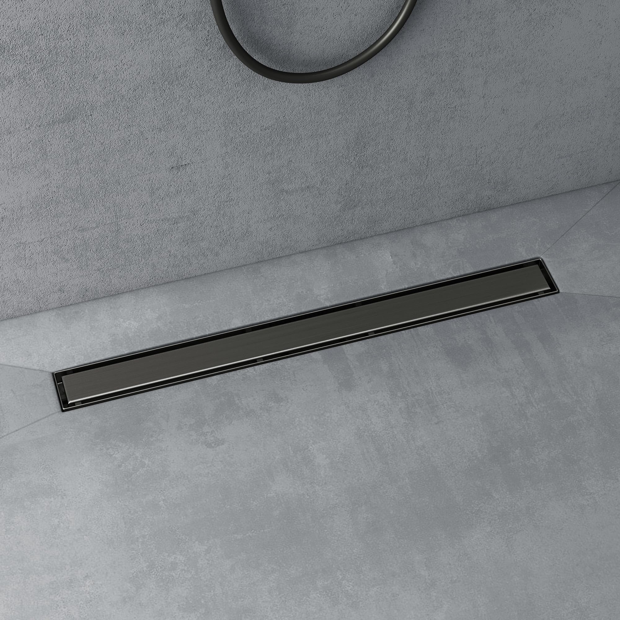 Doporro Caniveau de Douche Italienne Extra Plate Gris en Inox 80 cm ...