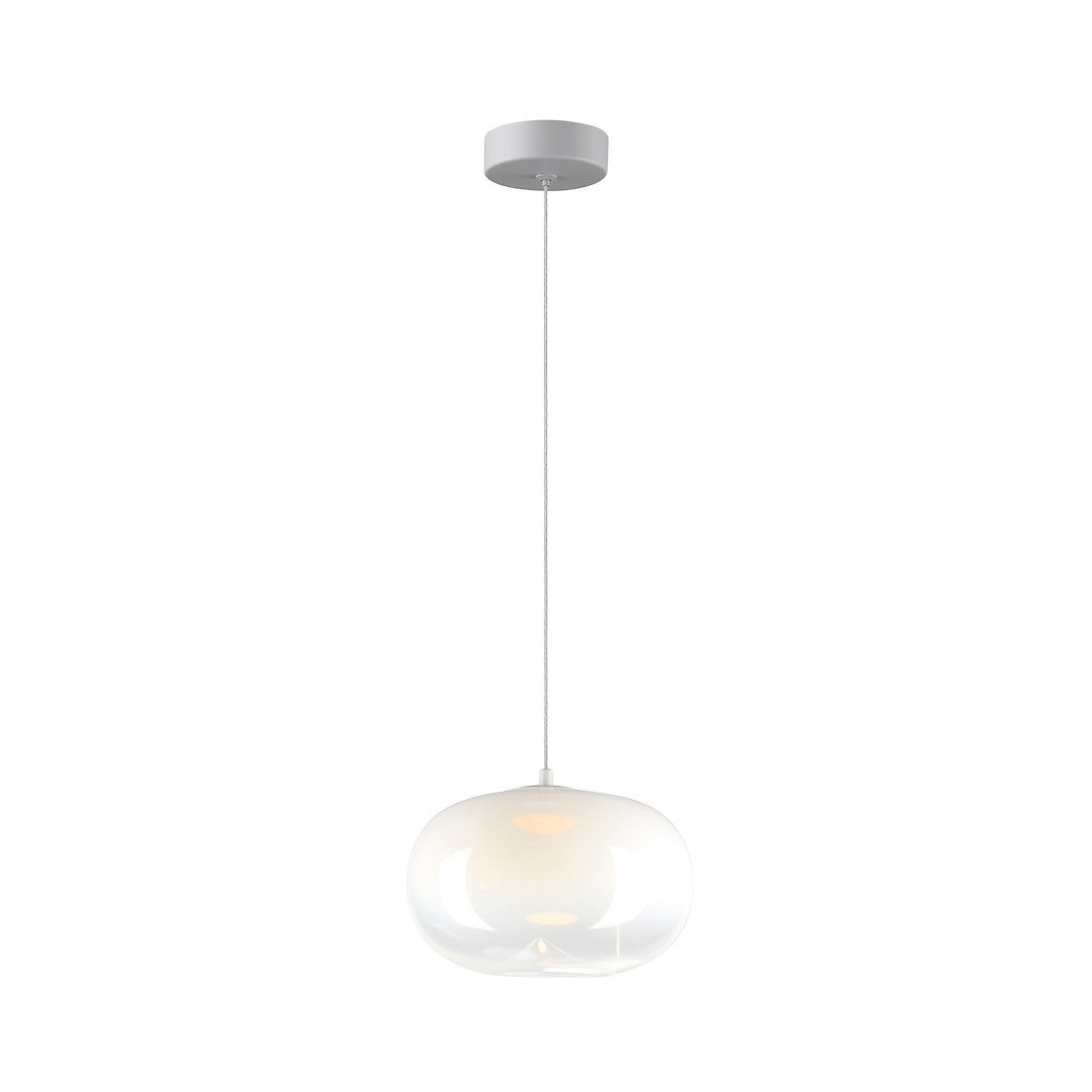 Suspension globe aplati VASO blanc 4W | Leroy Merlin