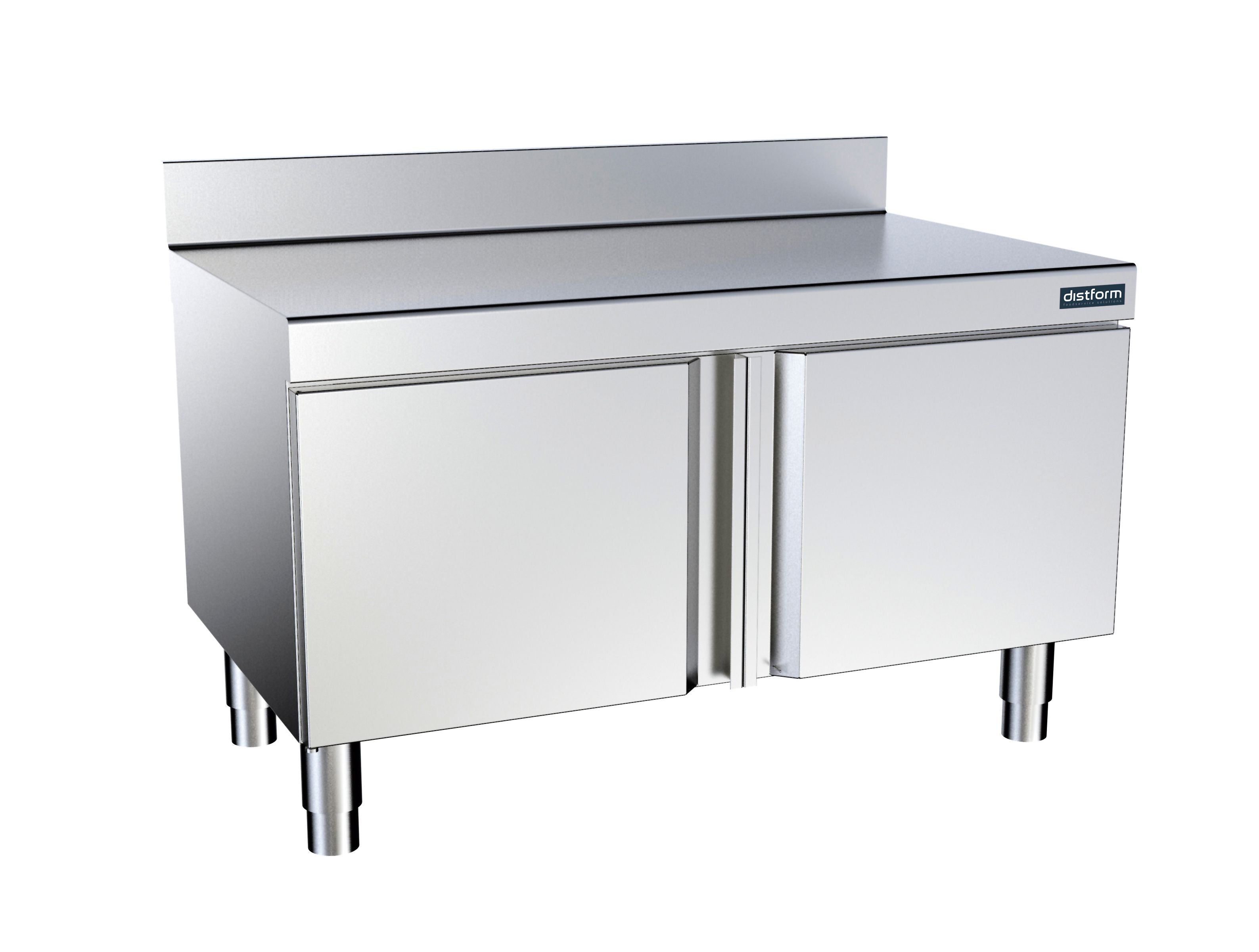 Meuble Inox P.600 avec Portes Battantes et Plan de Travail Mural ...