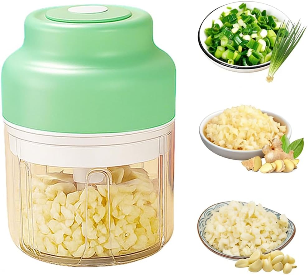 Picadora eléctrica portátil verde de 320 ml - Alimentación USB ...