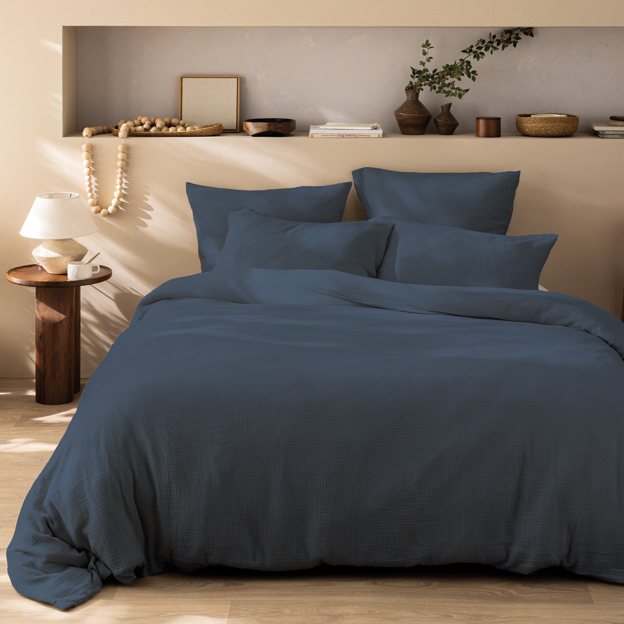 Housse de couette unie en coton, GAZE DE COTON | Leroy Merlin