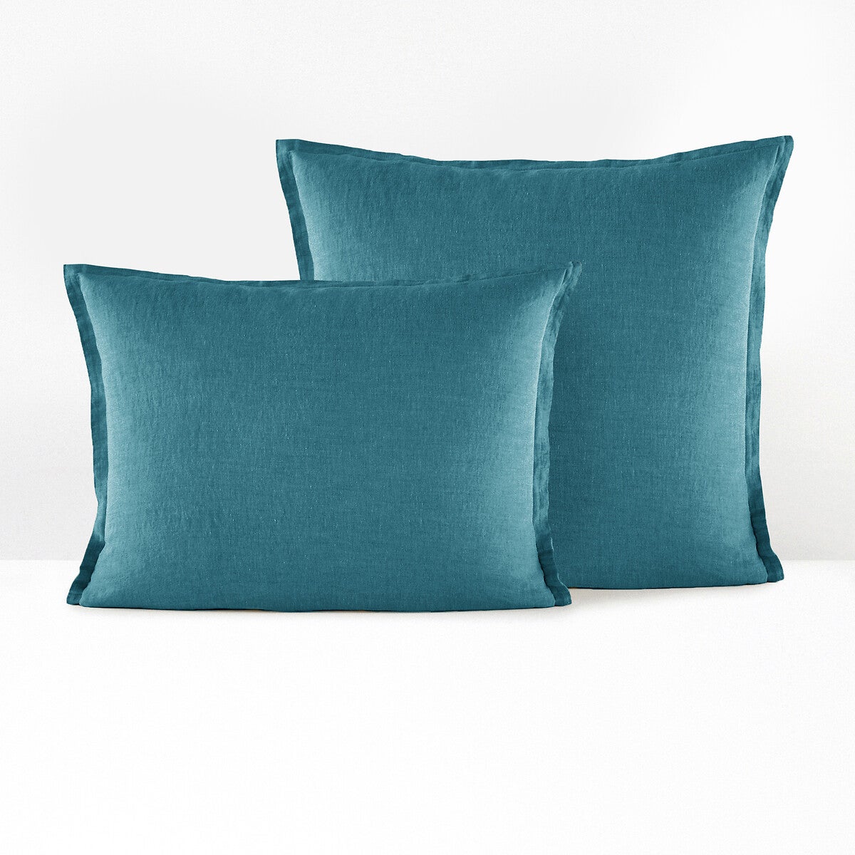 Taie d'oreiller en lin lavé, Linot - Bleu adriatique - 63 x 63 cm ...