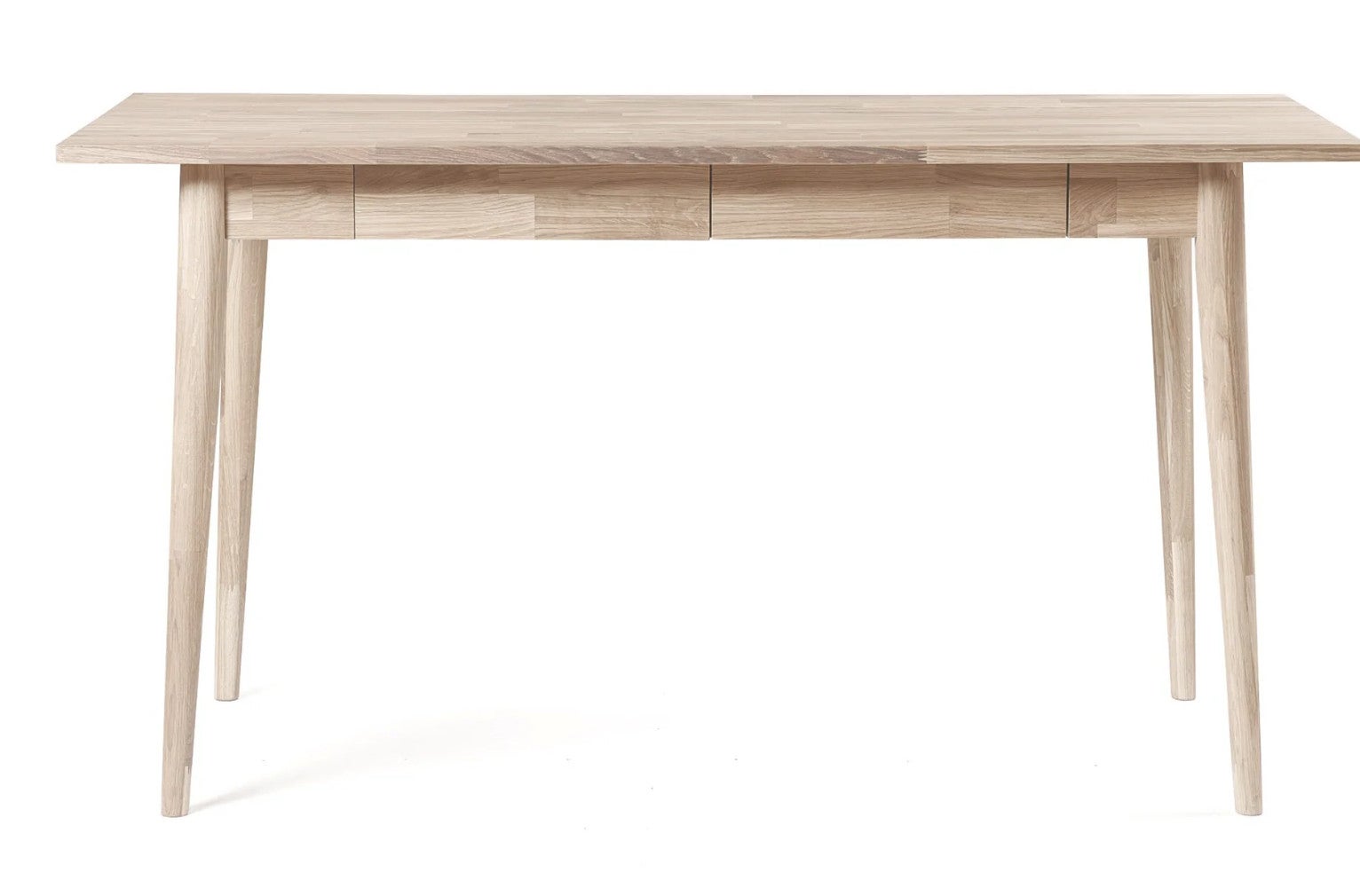Escritorio Kundy de madera maciza de roble blanqueada 140 cm | Leroy Merlin