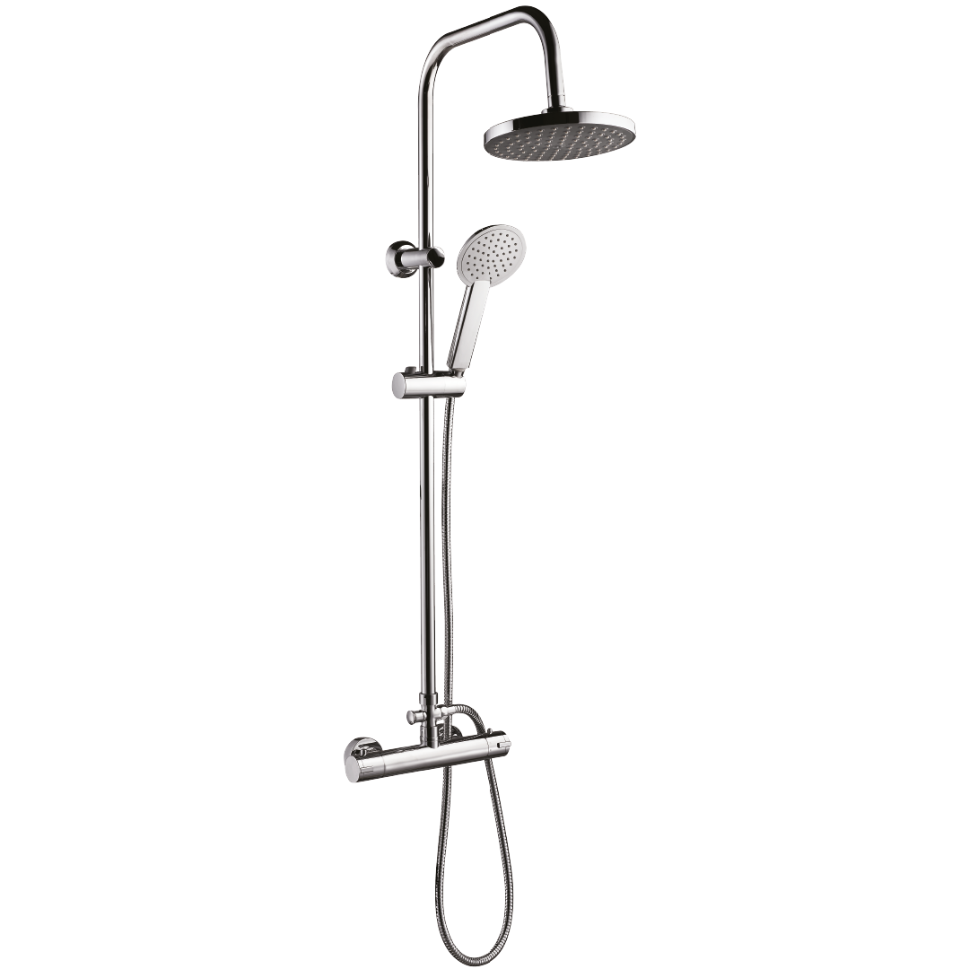 Essemika columna de ducha cromada con mando termostático | Leroy Merlin