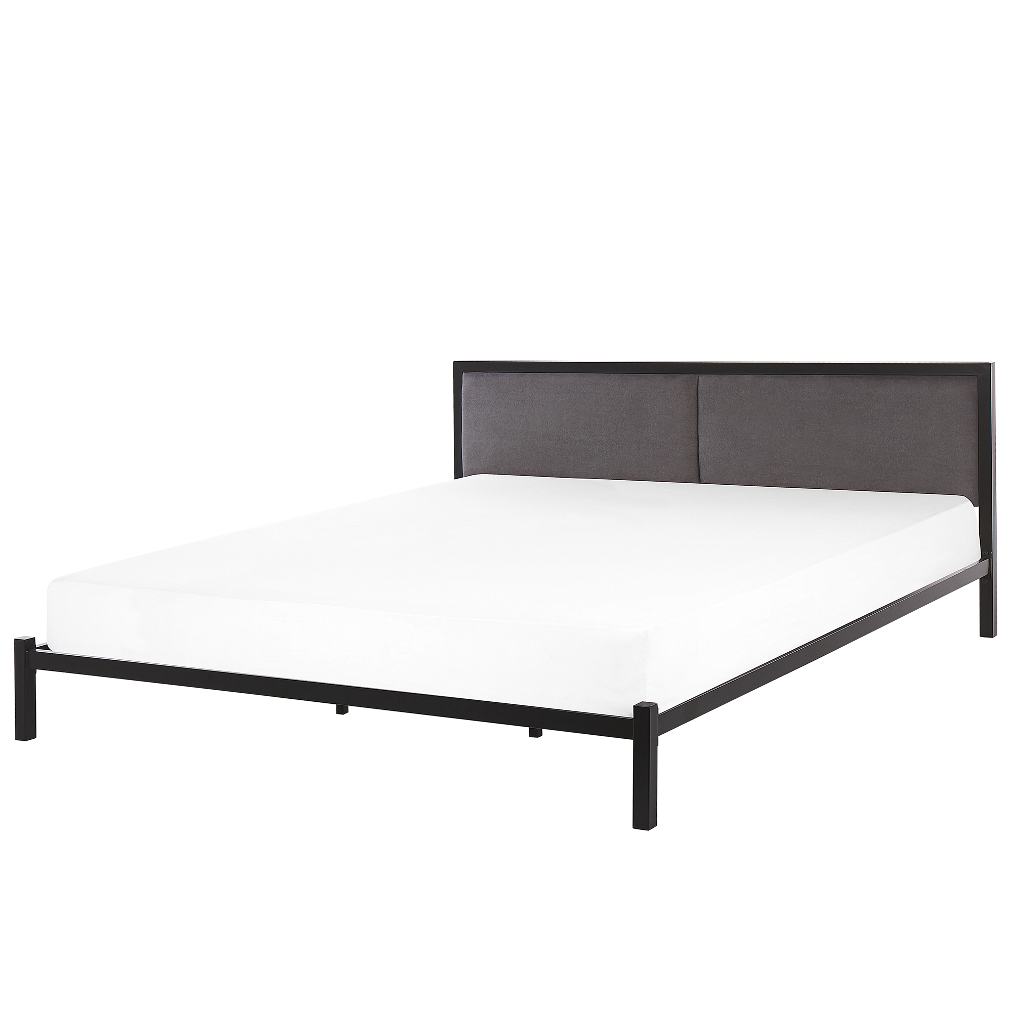 Lit double en métal noir 180 x 200 cm CLAMART | Leroy Merlin