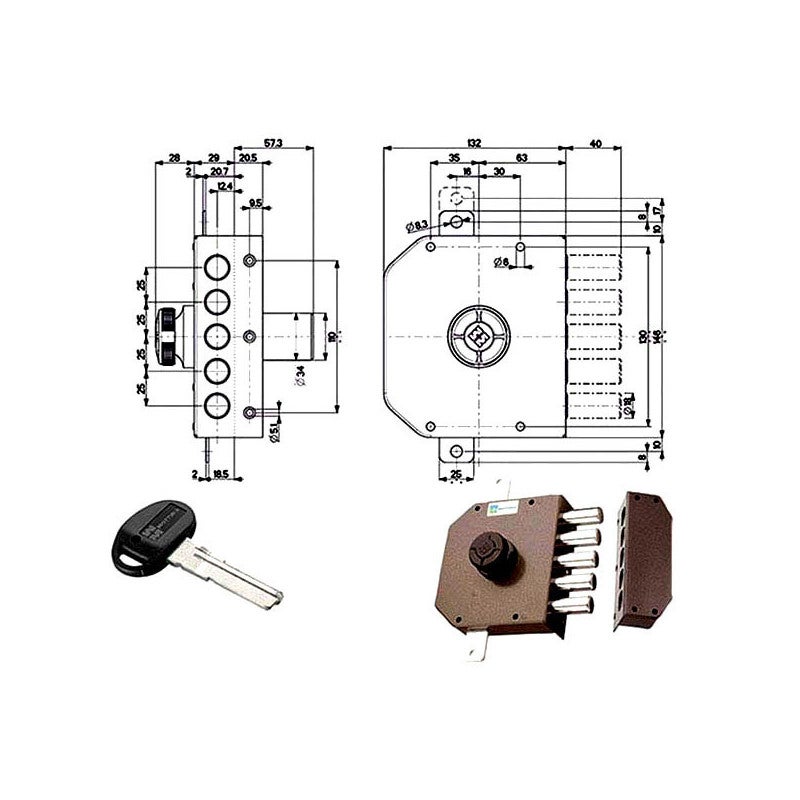 Mottura Serratura Sic.triplice sx Pompa 30621 Mottura | Leroy Merlin