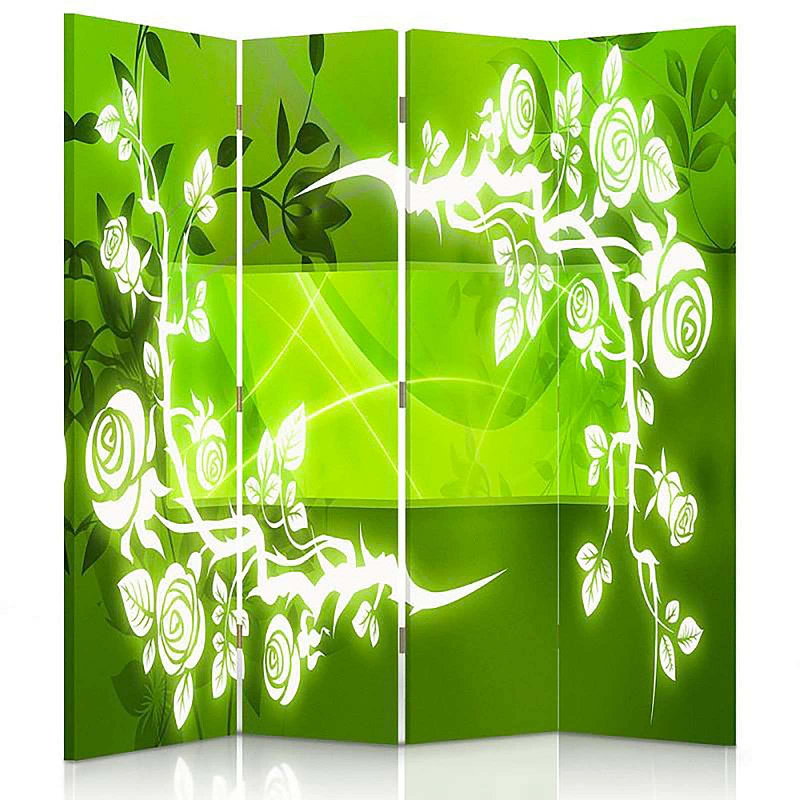 Paravent Design Floral Abstraction en Vert Déco Intérieur - 145 x 150 ...